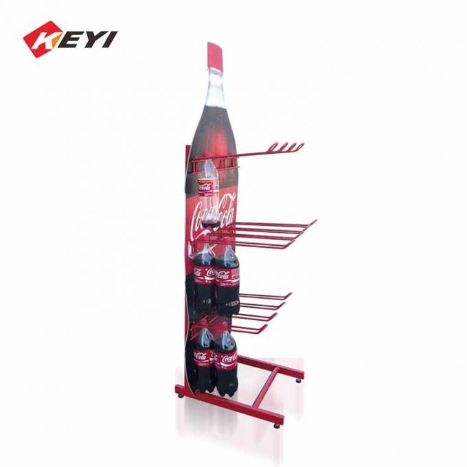 Coca-Cola Drinks Stand Floor Metal Beverage Display Rack For Retail