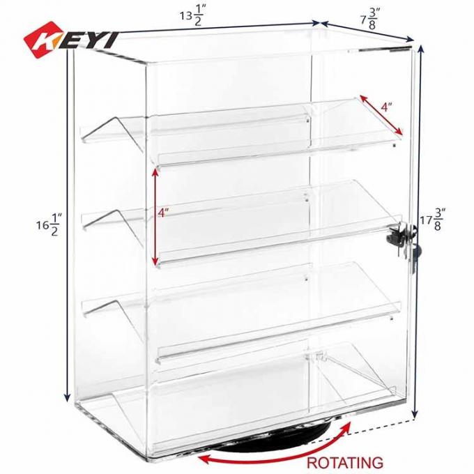 Counter Top Rotating Eyewear Stand Lockable Clear Acrylic Sunglass ...